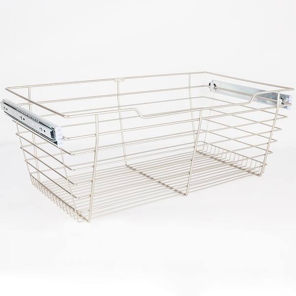 Hardware Resources 11" Tall Pull Out Wire Basket with Full Extension ...