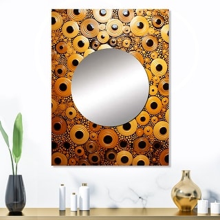 Designart "Midnight Marigold Siral II" Abstract Collages Mirror Gold ...