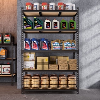 VEIKOUS 5 Tier Heavy Duty Metal Storage Shelf with Adjustable Shelves ...