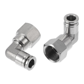 Push to Connect Air Fittings 1/4" 90 Degree Female Thread Connector 304 ...