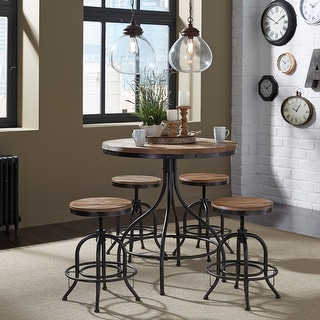 Vintage Series Distressed Metal 5 Piece Pub Table Set - Bed Bath ...