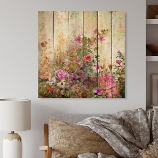 Designart 'Vintage Spring Garden Flowers X' Traditional Wood Wall Art ...
