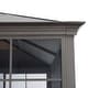 Sunjoy 12 ft. x 14 ft. Brown Steel Screenhouse with 2-Tier Hardtop ...