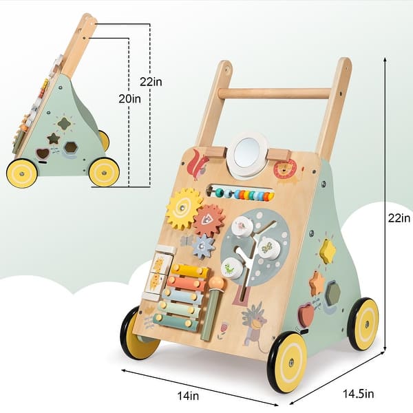 Wooden Baby Walker, Multiple Learning Activities Center Develops Motor ...