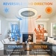 18"Ceiling Fan with RGB Light Remote, Smart LED Ceiling Fans with ...