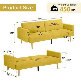 Adjustable Cube Pattern Sofa with Storage, Convertible Couch for Living ...