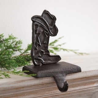 Cast Iron Cowboy Boot Stocking Holder - 5''W x 4¼''D x 7¼''H - Bed Bath ...