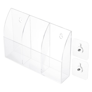 Remote Control Holder Acrylic 3 Slot Wall Mounted Charging Phone Holder ...