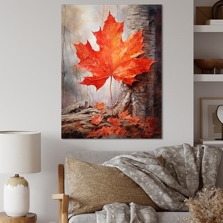Designart "Maples Mark Autum Red I" Tree Maple Wall Art - Bed Bath ...