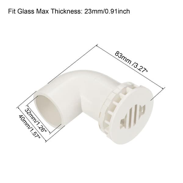 32mm PVC Elbow Water Tank Pipe Connector with Drainage Grid White - Bed ...