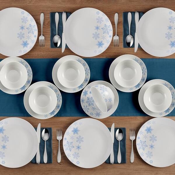 Studio Nova Winter Snowflakes 18 Piece Dinnerware Set - 16 - Bed Bath ...