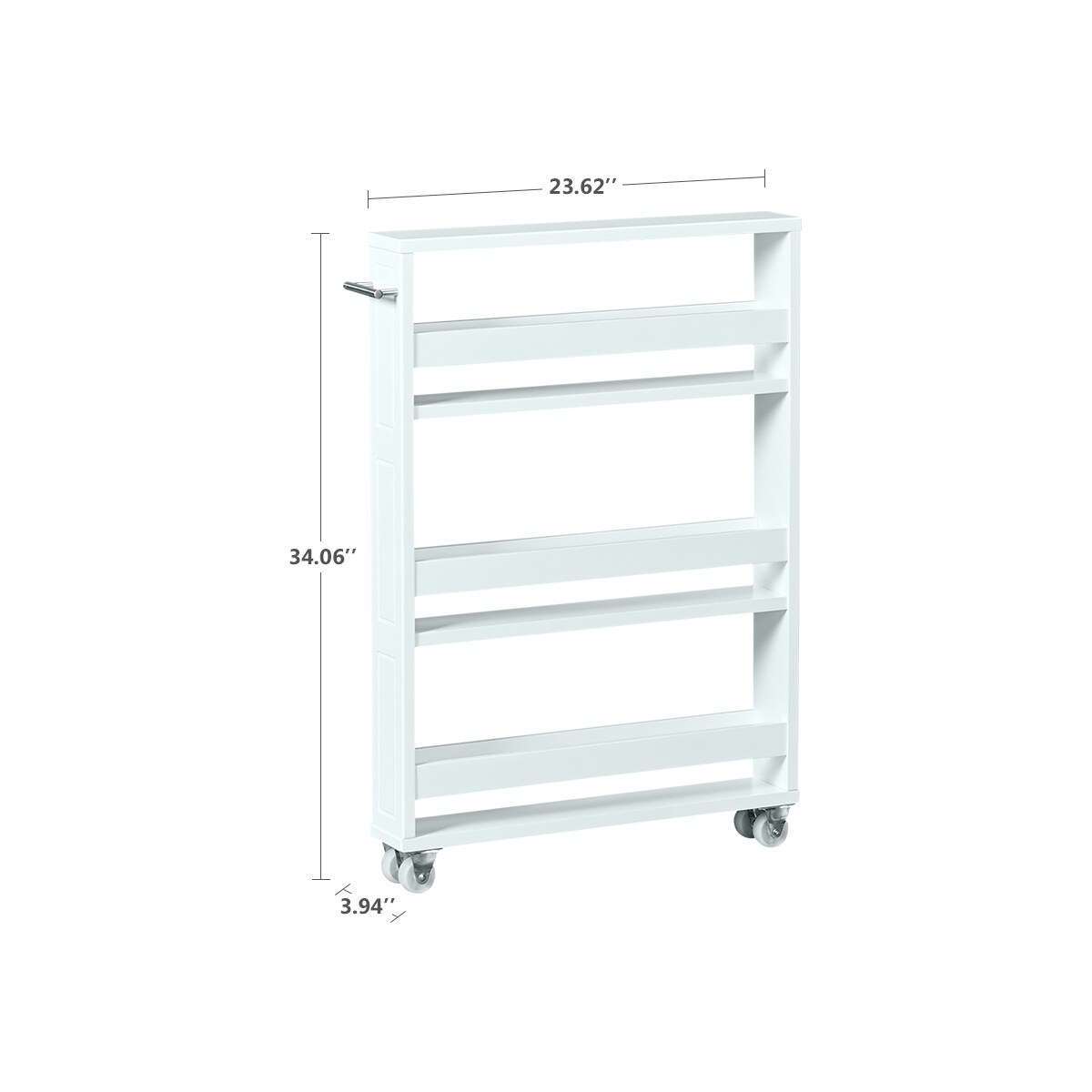Slim rolling pantry 6 tier shelf store
