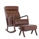 Polyester Upholstered High Backrest Accent Glider Rocker Chair With ...