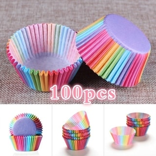 100Pcs Muffin Cupcake Liner Paper Baking Cups Case Tray Diy Decorating ...
