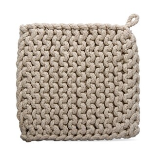 Crochet Trivet Natural For Hot Dishes Made Of Cotton With Hang Loop ...