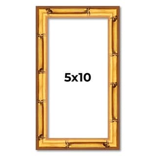 5x10 Frame Gold Bamboo Solid Wood Picture Frame | 1 Inch Moulding - Bed ...