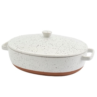 Denmark Tools for Cooks Speckled Stoneware 3.2Qt Oval Covered Casserole ...
