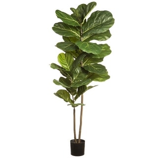 63" Artificial Green Fiddle Leaf Potted Plant - Bed Bath & Beyond ...