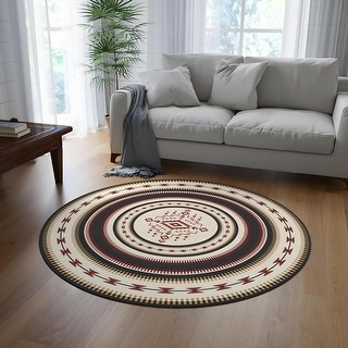 Dakoda Goods Southwestern Round Rug Sedona Mesa Polyester 60x60 - 60" x ...