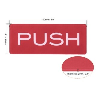 4Pcs Push Pull Door Sign Adhesive Rectangle Acrylic Sticker Marker Red ...