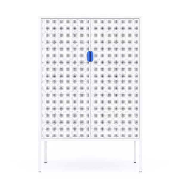 Free Standing Metal Storage Locker Cabinet with Adjustable Shelves ...