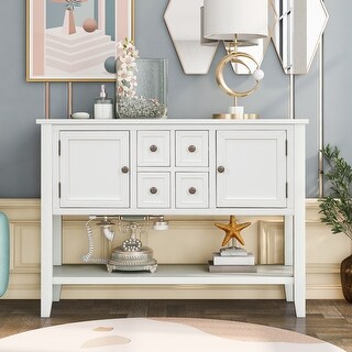 Cambridge Series Buffet Sideboard Console Table with Bottom Shelf ...