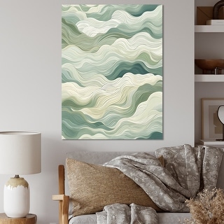 Designart "Green Line Art Nature Inspired Patterns" Line Art Wall Art ...