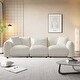 Beige Oversized Lambswool Fabric 3-Seater Sofa with Unique Design - Bed ...