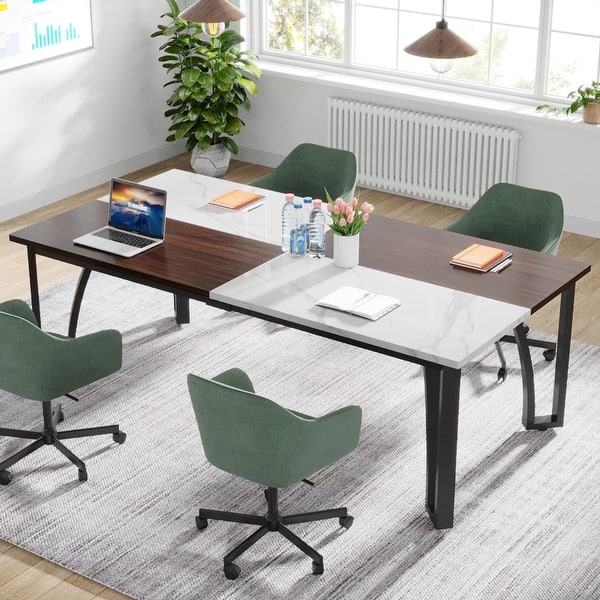 Conference Table Rectangular Meeting Room Table for 4-6 People - Multi ...