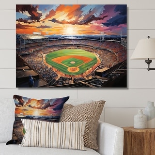 Designart "Abstract Baseball Stadium V" Architecture Wall Decor - Bed ...