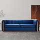 Modern Channel Tufted Velvet Sofa with Piped Legs - Bed Bath & Beyond ...