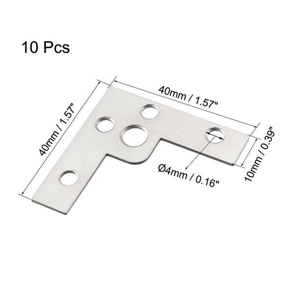 Flat Angle Bracket Plate L Shape Repair Brace 40mmx40mm Silver Tone ...