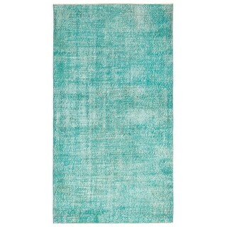 ECARPETGALLERY Hand-knotted Color Transition Turquoise Wool Rug - 3'10 ...