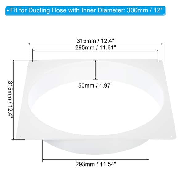 4 Inch Duct Connector Flange Dryer Vent Wall Plate Ducting Plate White ...