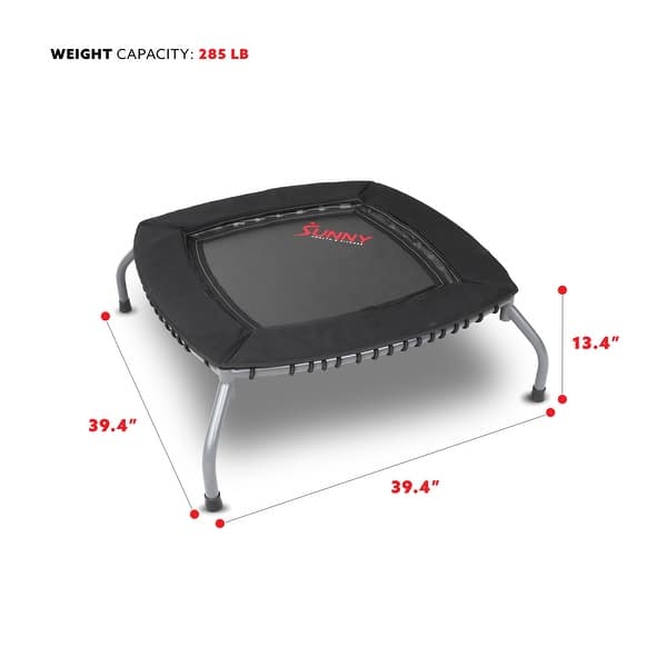 Sunny Health & Fitness Springless Mini Fitness Trampoline Adjustable ...