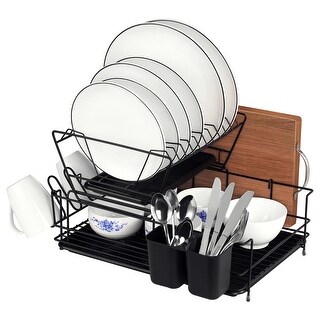 Focoluxinc Compact Metal Dish Drainer Tray for Kitchen Countertops ...