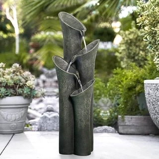 33.5"H Portable Waterfall Fountains w/LED - Indoor/Outdoor Meditation ...