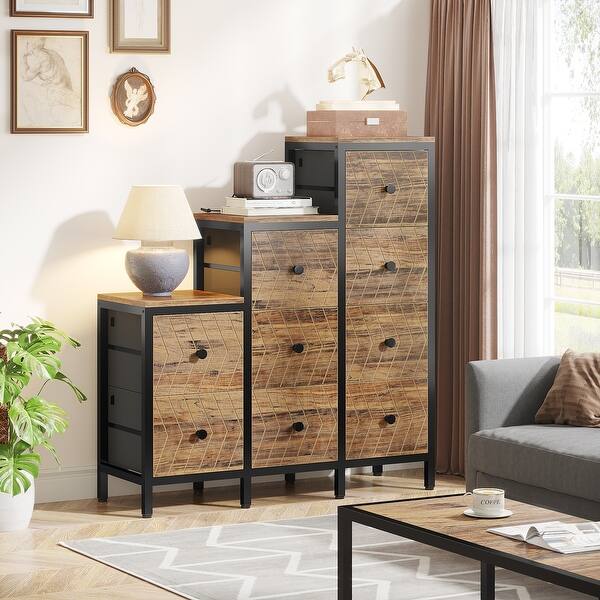 9 Drawers Wood Dresser, Large Cubby Step Chest of Drawers - Bed Bath ...