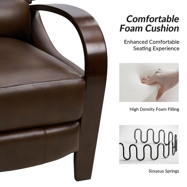 Alexandra Mid Century Modern Genuine Leather Manual Recliner On Sale Bed Bath Beyond 35262838