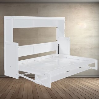 Stylish Full Murphy Bed with Automatic Hydraulic Lift and Desk Design ...