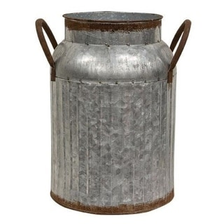 Distressed Metal Ribbed Milk Can - Bed Bath & Beyond - 36937929