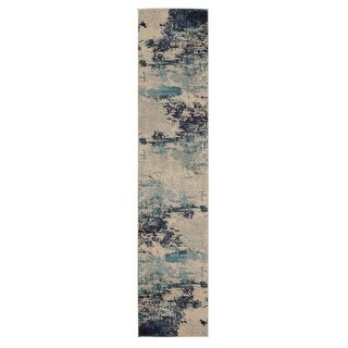 HomeRoots12' Ivory Abstract Power Loom Runner Rug - 12' Runner - Bed ...