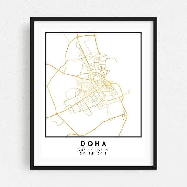 Doha Qatar Doha Street Map Maps Minimal Urban Art Print/Poster - Bed ...