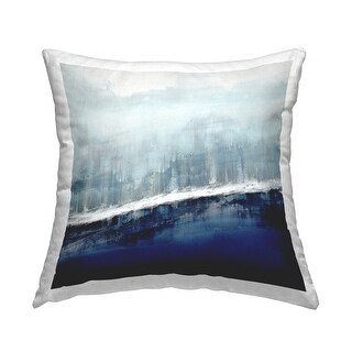 Stupell Abstract Blue Wave Shape Printed Throw Pillow Design by Jake ...