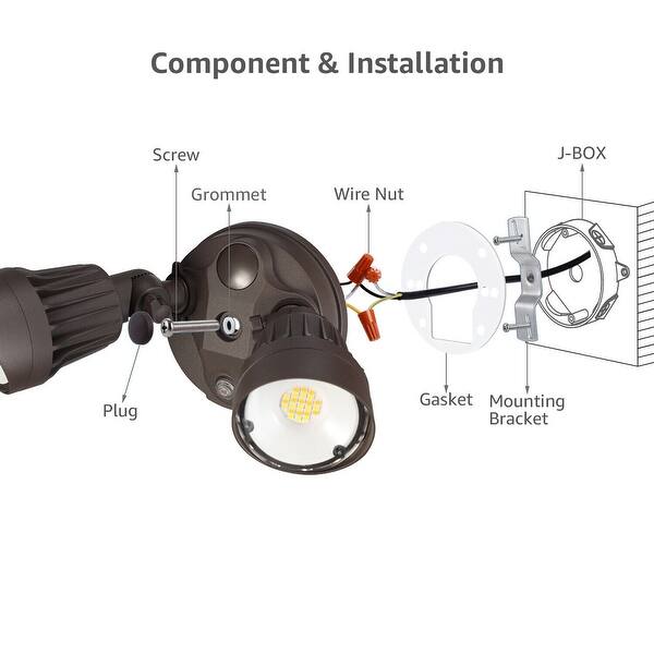 25W 3CCT LED Security Lights Dusk to Dawn, 3000K/4000K/5000K - Bed Bath ...