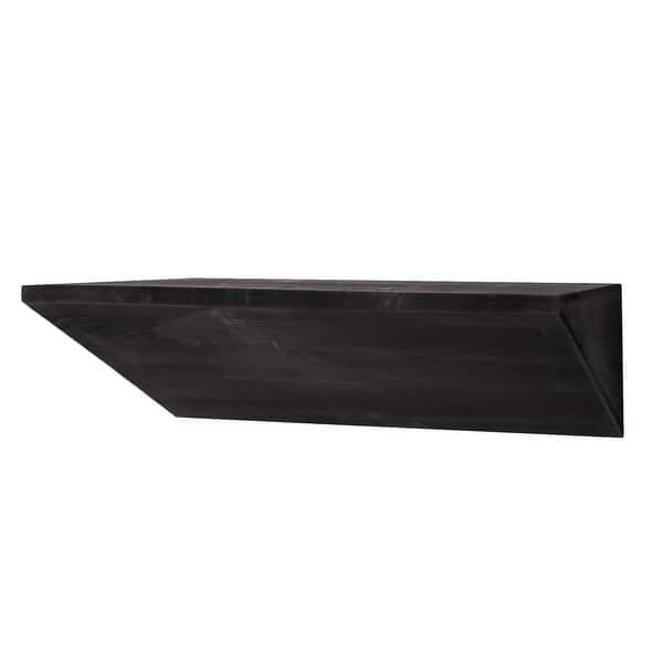 American Art Decor Small Wedge Wood Floating Shelf - Black - Bed Bath ...