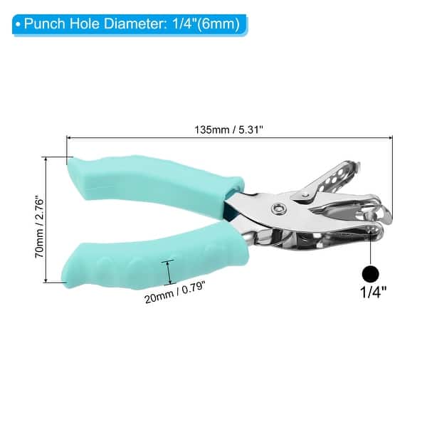 1/4" Single Hole Punch Handheld Hole Puncher with Grip Paper Puncher ...