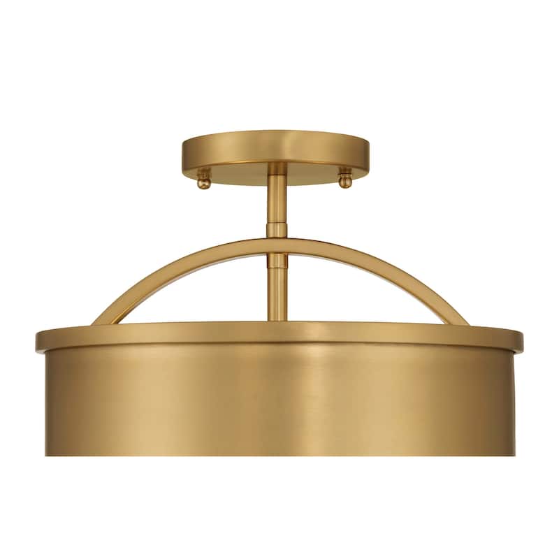 Metropolitan N2352 Wynn 2 Light 12" Wide Semi-Flush Drum Ceiling ...