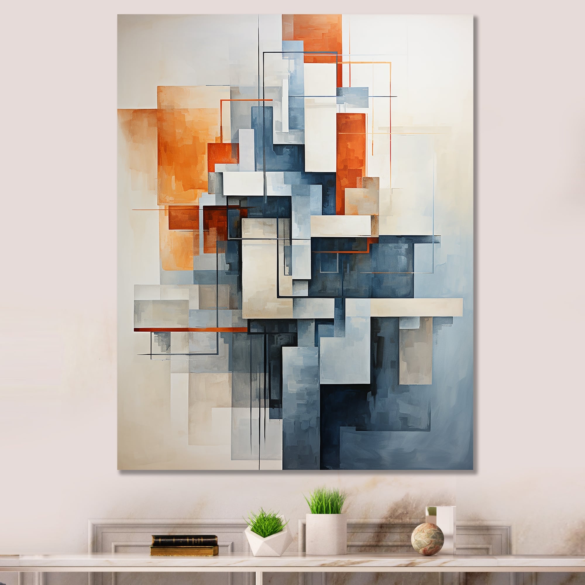 Designart "Colorful Mid Century Abstract Elegance II" Mid-century ...
