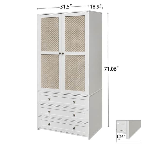white cane wardrobe